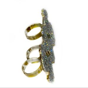 Jewelry | Money Dollar Sign Silver 3 Finger Adjustable Ring | Poshmark